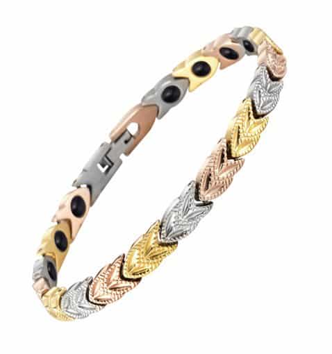 Steel Tri Colored Leaf Bracelet - Body Tune Plus